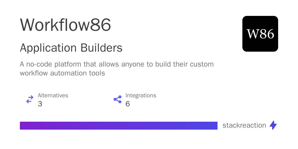 Workflow86 Integrations, Alternatives and more in 2025