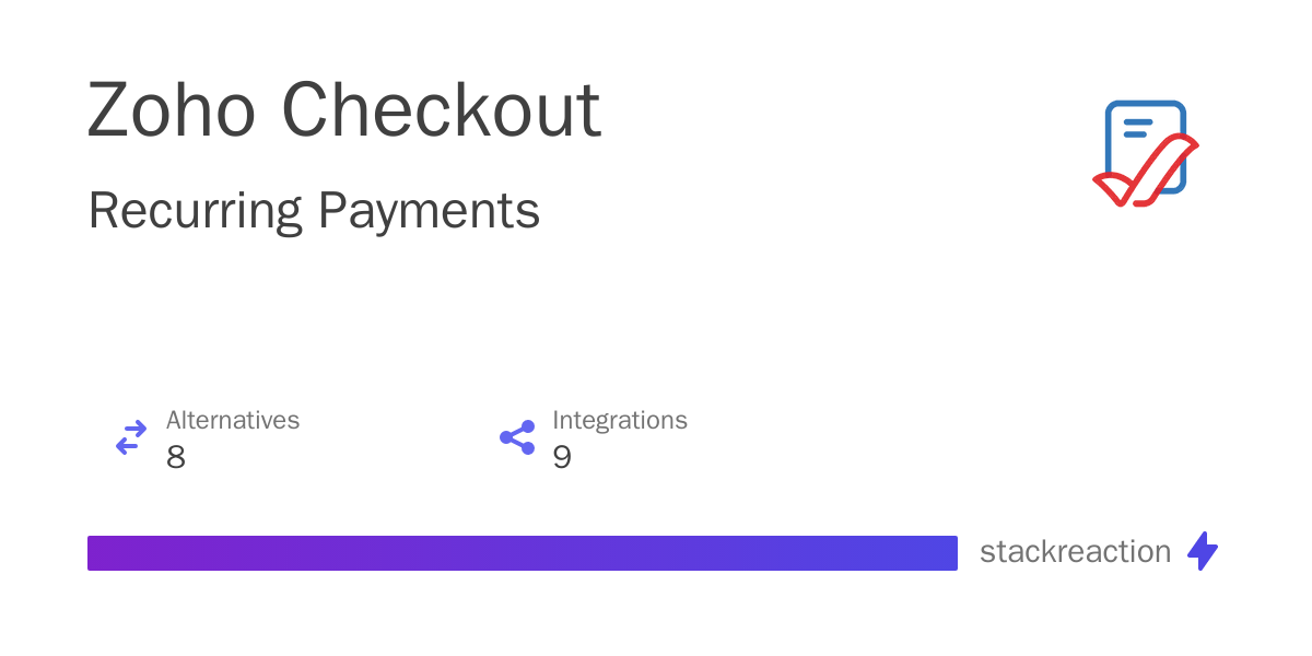 Zoho Checkout Integrations, Alternatives and more in 2025